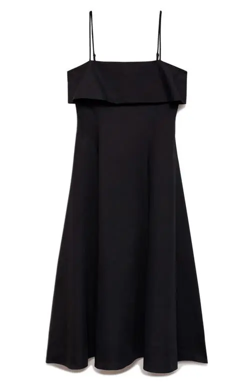 Mango Strappy A-line Dress - Black