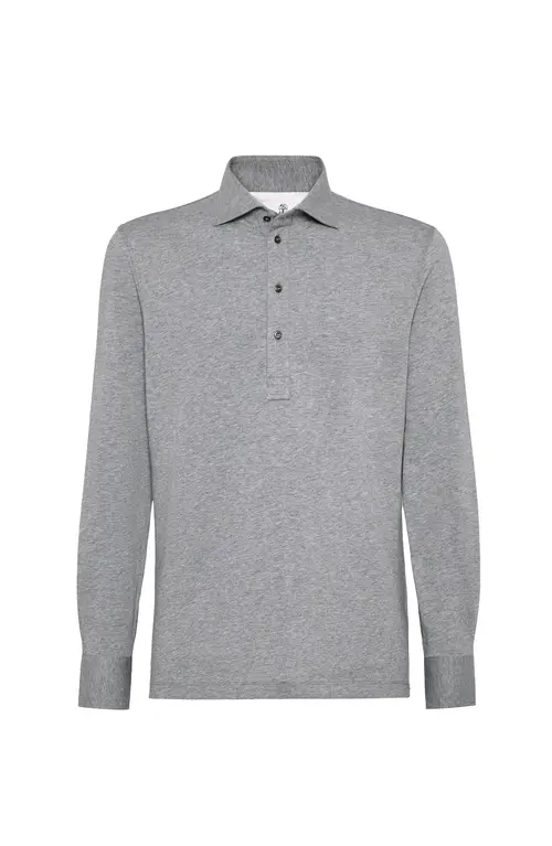 Brunello Cucinelli Jersey Polo Shirt - Grey