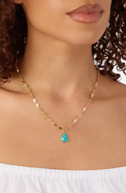 ATHRA LUXE Flat Disc Turquoise Pendant Necklace