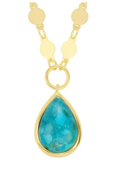 ATHRA LUXE Flat Disc Turquoise Pendant Necklace
