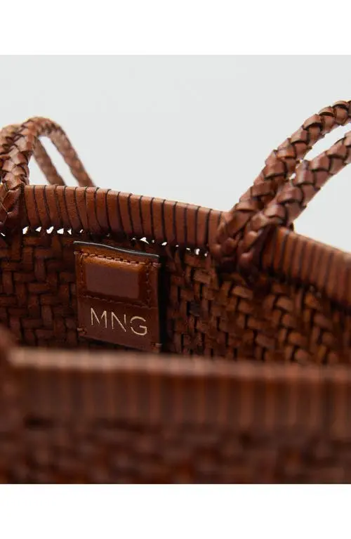 Mango Braided Shoulder Bag - Leather