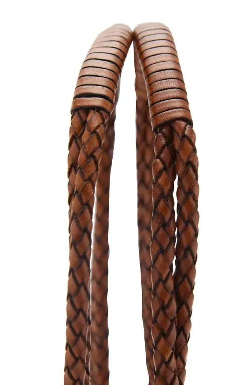 Mango Braided Shoulder Bag - Leather