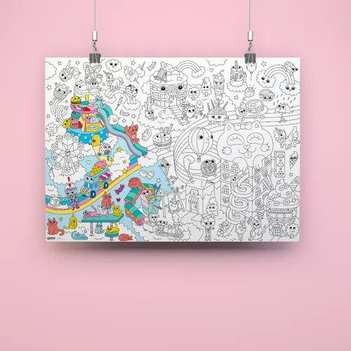 OMY Giant Coloring Poster Kawaii