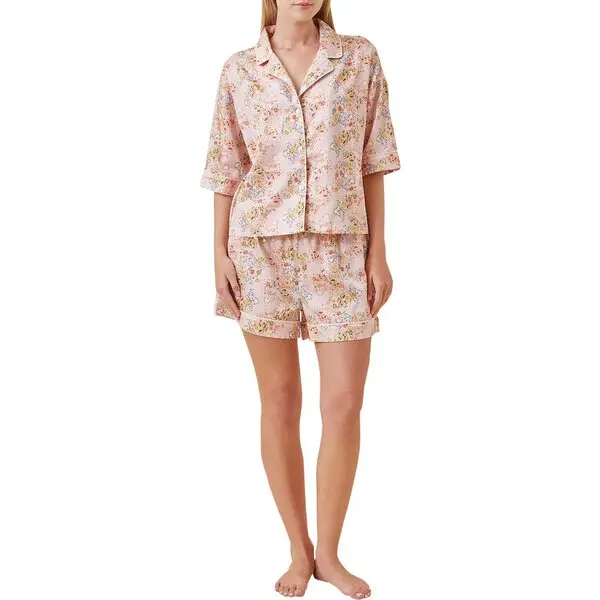 PAPINELLE Molly Cotton Sateen Short Pajamas - Pink