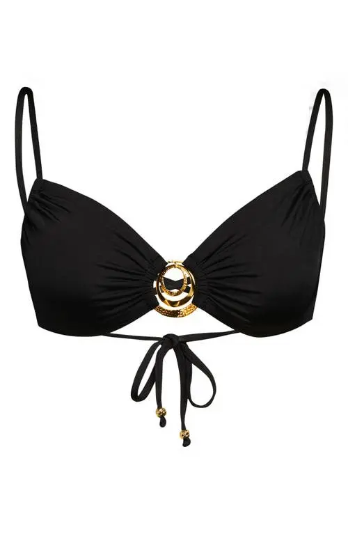 SUNSHINE 79 Solids Sweetheart Bikini Top - Black