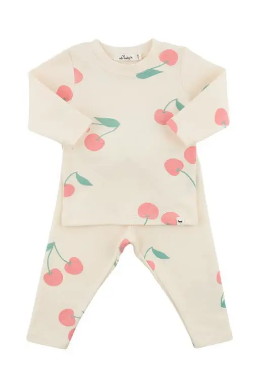 OH BABY! Cherries Two Piece Set - Milk