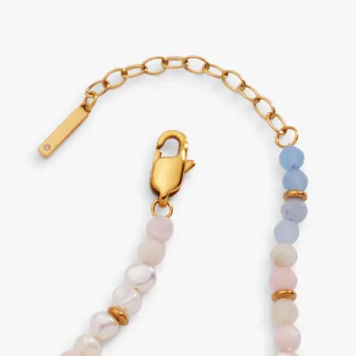 ALEX AND ANI Clear Quartz Beaded Anklet - Gold