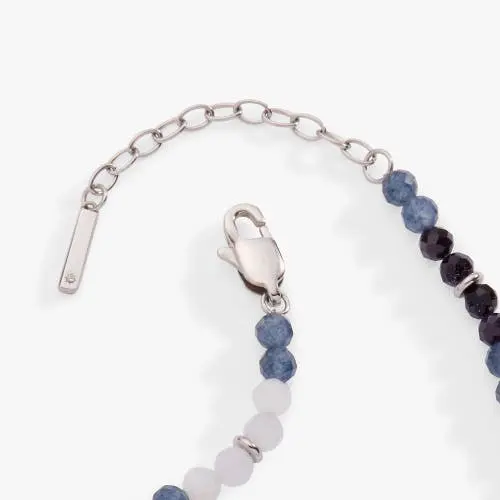 ALEX AND ANI Clear Quartz Beaded Anklet - Silver