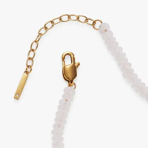 ALEX AND ANI Clear Quartz Beaded Anklet - White/gold