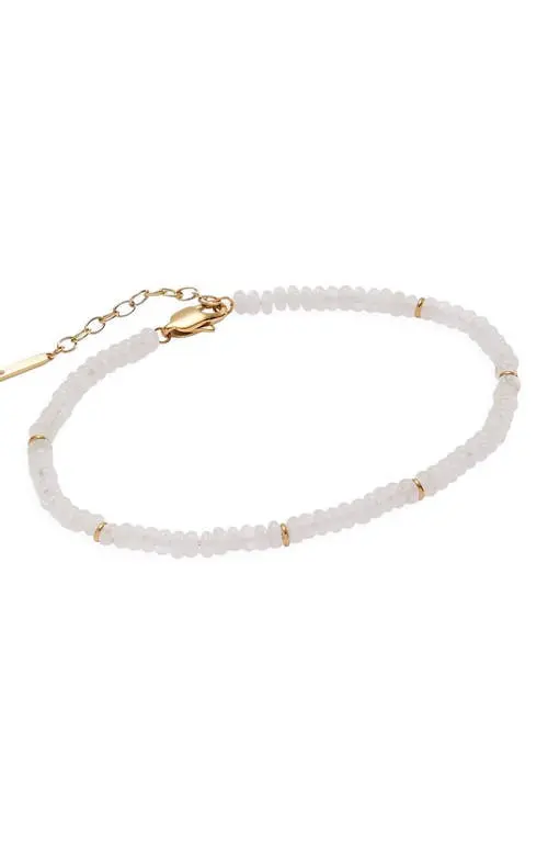 ALEX AND ANI Clear Quartz Beaded Anklet - White/gold