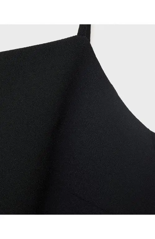 Mango Button-back Cropped Camisole - Black