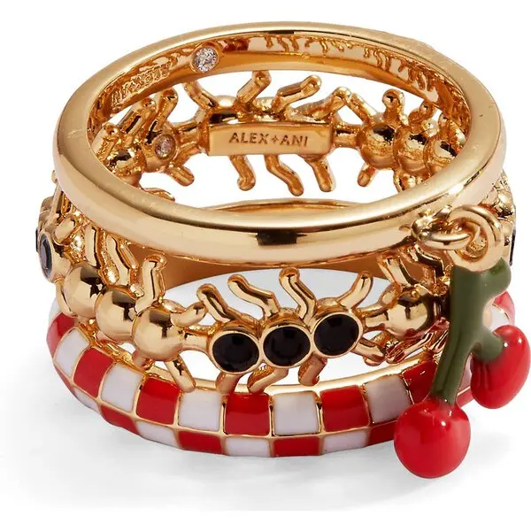ALEX AND ANI Picnic Ring Stack - Red