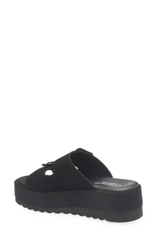 Cordani Karson 2 Platform Slide Sandal - Black Suede