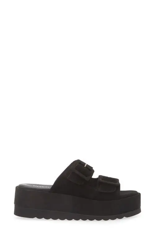 Cordani Karson 2 Platform Slide Sandal - Black Suede