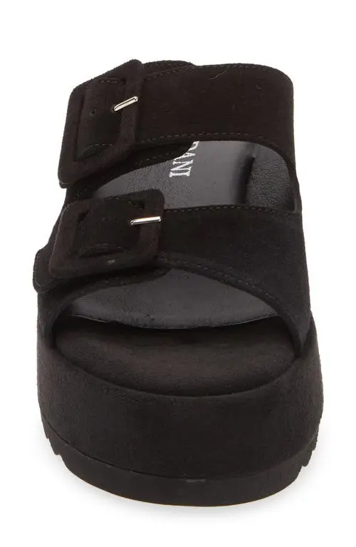 Cordani Karson 2 Platform Slide Sandal - Black Suede