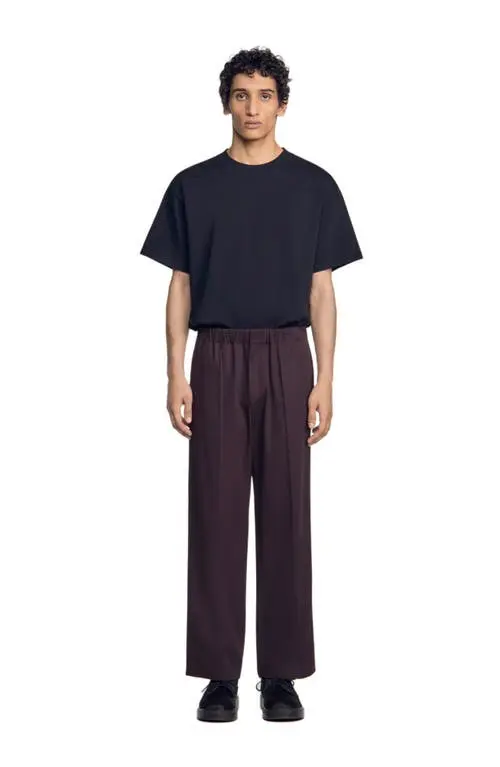 Sandro Elasticated Wide-leg Cotton Trousers - Chocolate