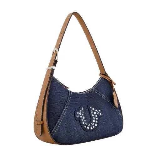 True Religion Studded Logo Hobo Bag