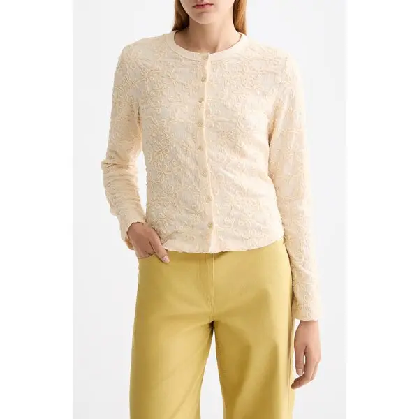 Scotch & Soda Soutache Knit Button-up Shirt - Eggnog