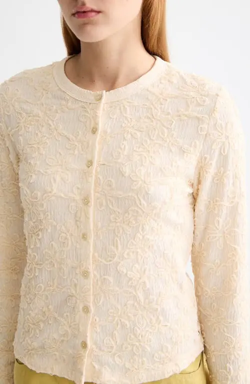 Scotch & Soda Soutache Knit Button-up Shirt - Eggnog