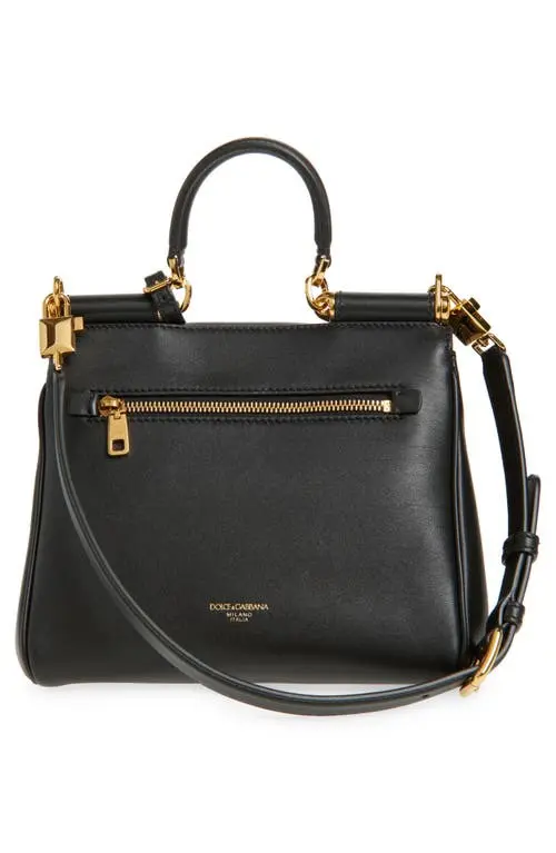 Dolce & Gabbana My Sicily Plongé Leather Top Handle Bag - 80999 Nero