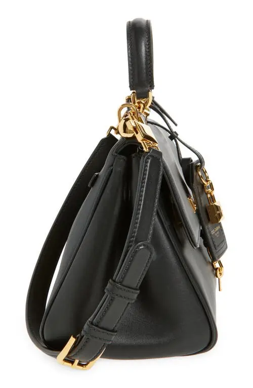 Dolce & Gabbana My Sicily Plongé Leather Top Handle Bag - 80999 Nero