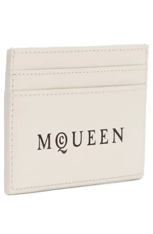 Alexander McQueen Leather Card Case - Bone/black