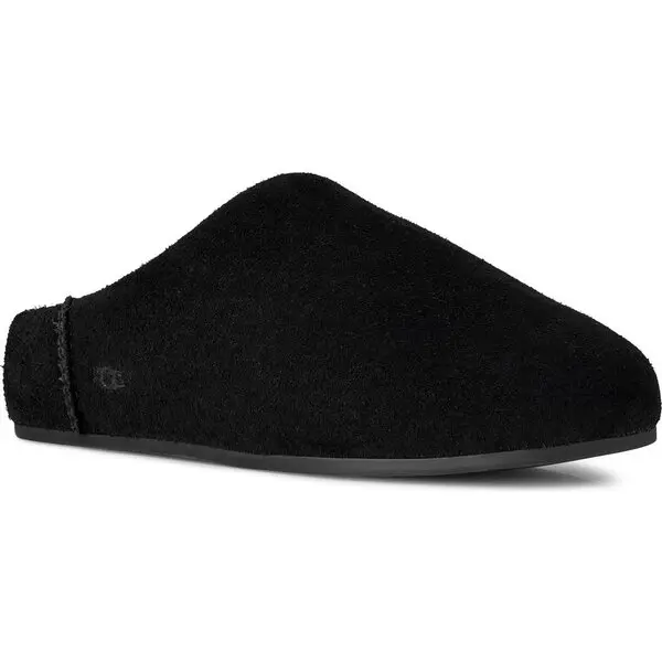 UGG Elea Waterproof Suede Slippers - Black