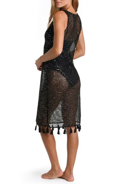 SUNSHINE 79 Shine Open Stitch Cover-up Dress - Black