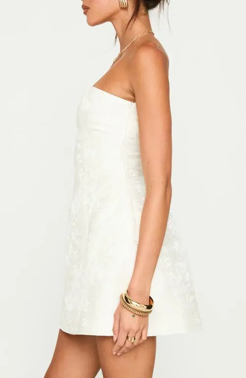 open lace back dress Envie Strapless Mini Dress White main image 0