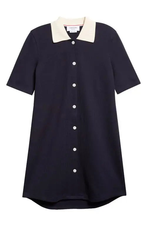 Thom Browne Cotton Polo Mini Dress - Navy