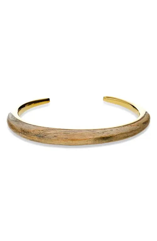 SOKO Sabi Teak Mixed Media Cuff Bracelet - Gold