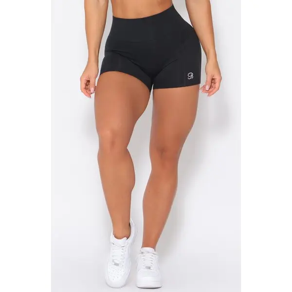 BOMBSHELL SPORTSWEAR Curves High-rise Shorts - Black