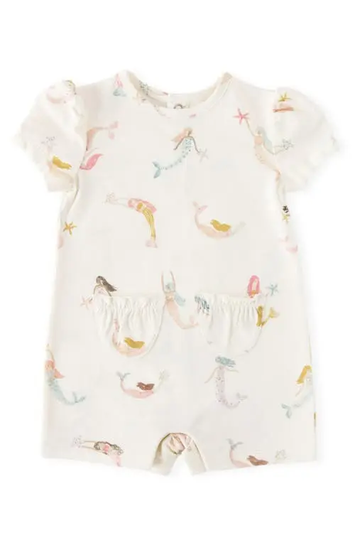 PEHR Puff Sleeve Organic Cotton Romper - Mermaid Melody