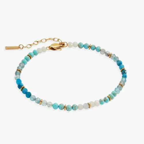 ALEX AND ANI Ombre Semi-precious Beaded Anklet - Turquoise
