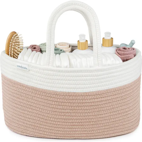 COMFY CUBS Rope Diaper Caddy - Blush