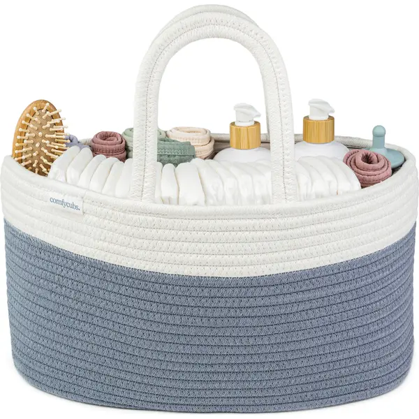 COMFY CUBS Rope Diaper Caddy - Pacific Blue