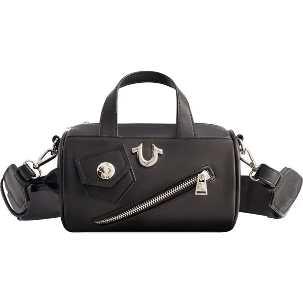 True Religion Zip Top Mini Duffle Handbag - Black