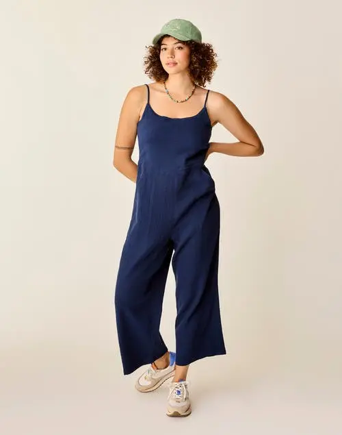 Carve Designs Knox Gauze Jumpsuit - Navy