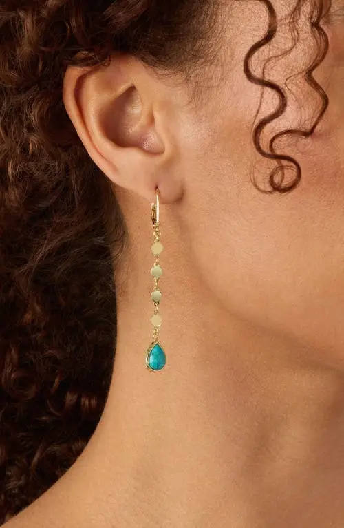 ATHRA LUXE Flat Disc Turquoise Drop Earrings