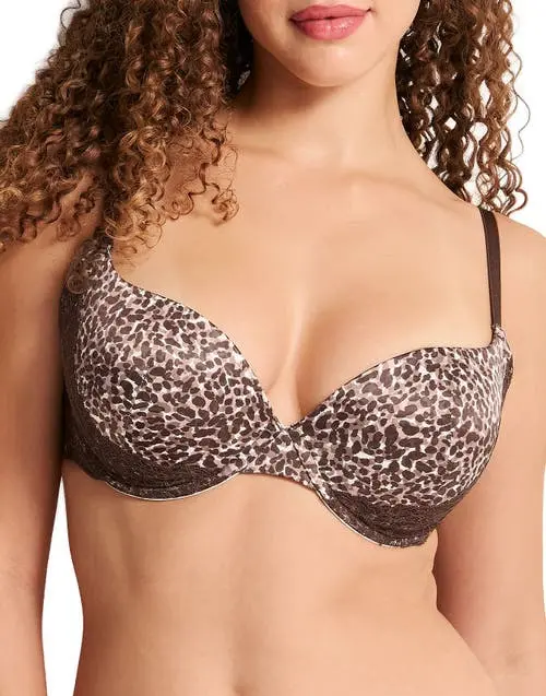 ADORE ME Haley Push Up Plunge Bra - Animal Brown