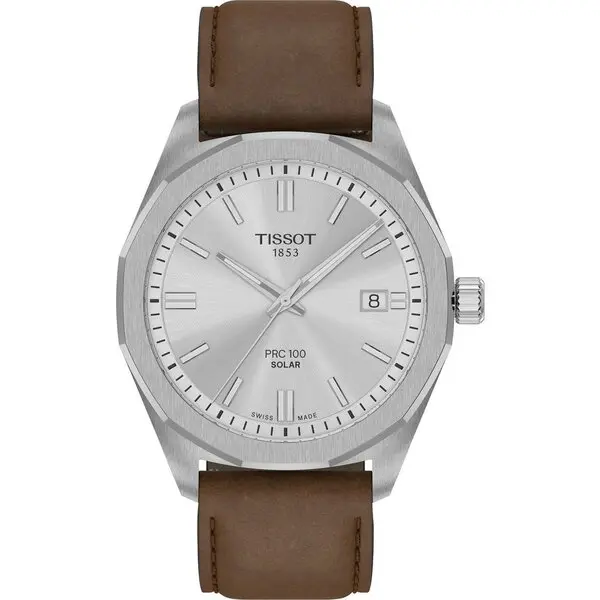 TISSOT Prc 100 Solar Quartz Strap Watch - Silver