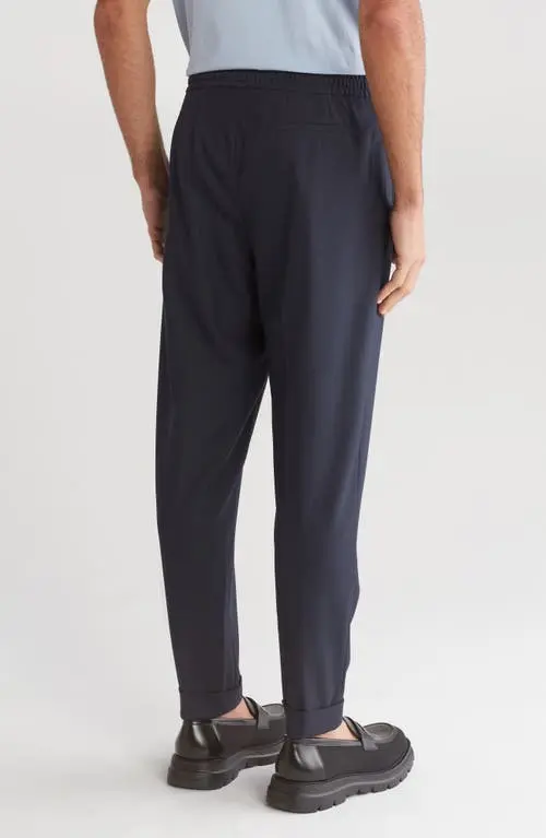 REISS Relaxed Tapered Pleated Pants - Navy