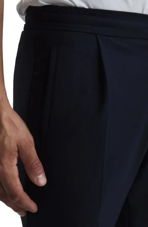 REISS Relaxed Tapered Pleated Pants - Navy
