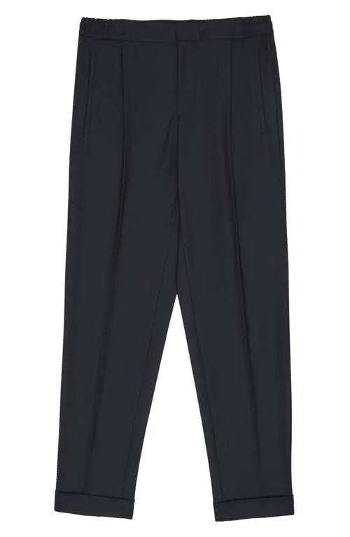 REISS Relaxed Tapered Pleated Pants - Navy