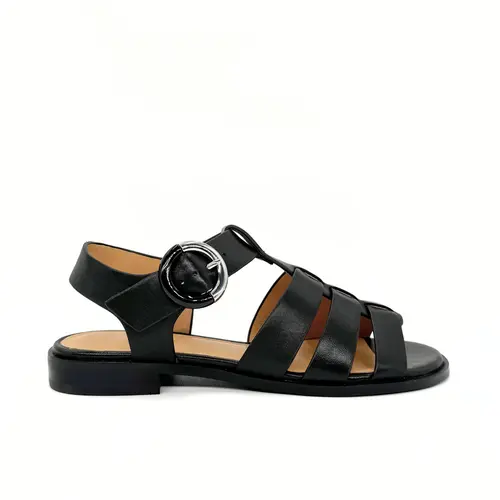 AMIE RAFA Monaca Fisherman Sandals - Black