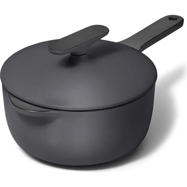 CARAWAY Enameled Cast Iron 1.8-quart Mini Sauce Pan With Lid - Charcoal