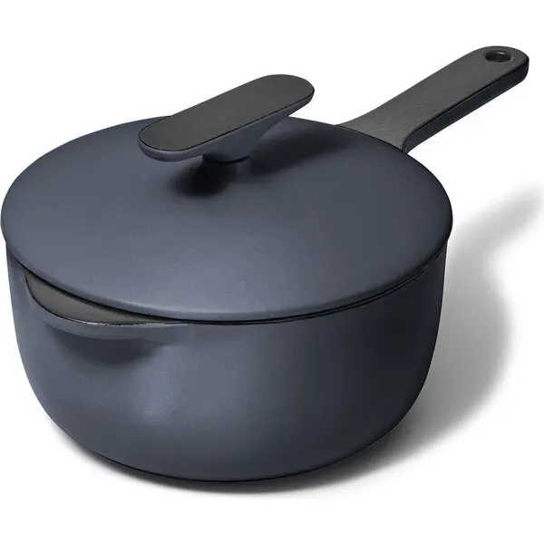 CARAWAY Enameled Cast Iron 1.8-quart Mini Sauce Pan With Lid - Dark Navy