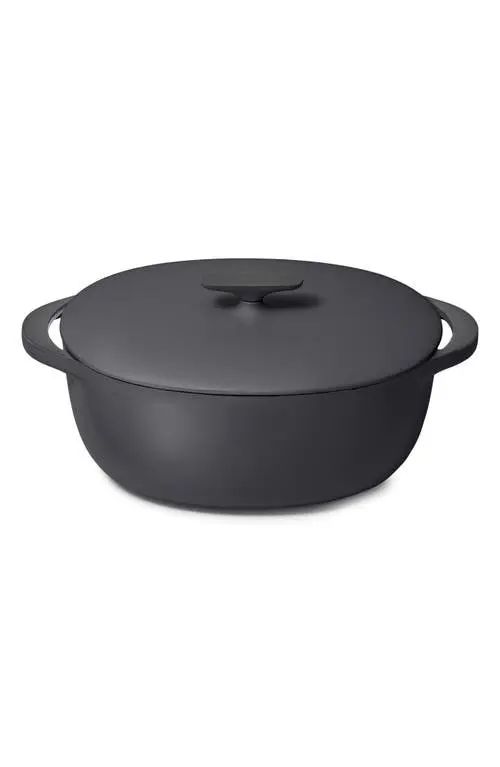 CARAWAY Enameled Cast Iron 8.5-quart Oval Dutch Oven With Lid - Charcoal