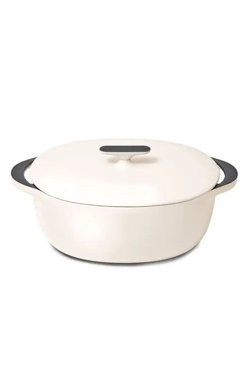 CARAWAY Enameled Cast Iron 8.5-quart Oval Dutch Oven With Lid - Cream