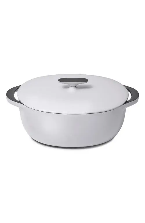 CARAWAY Enameled Cast Iron 8.5-quart Oval Dutch Oven With Lid - Gray